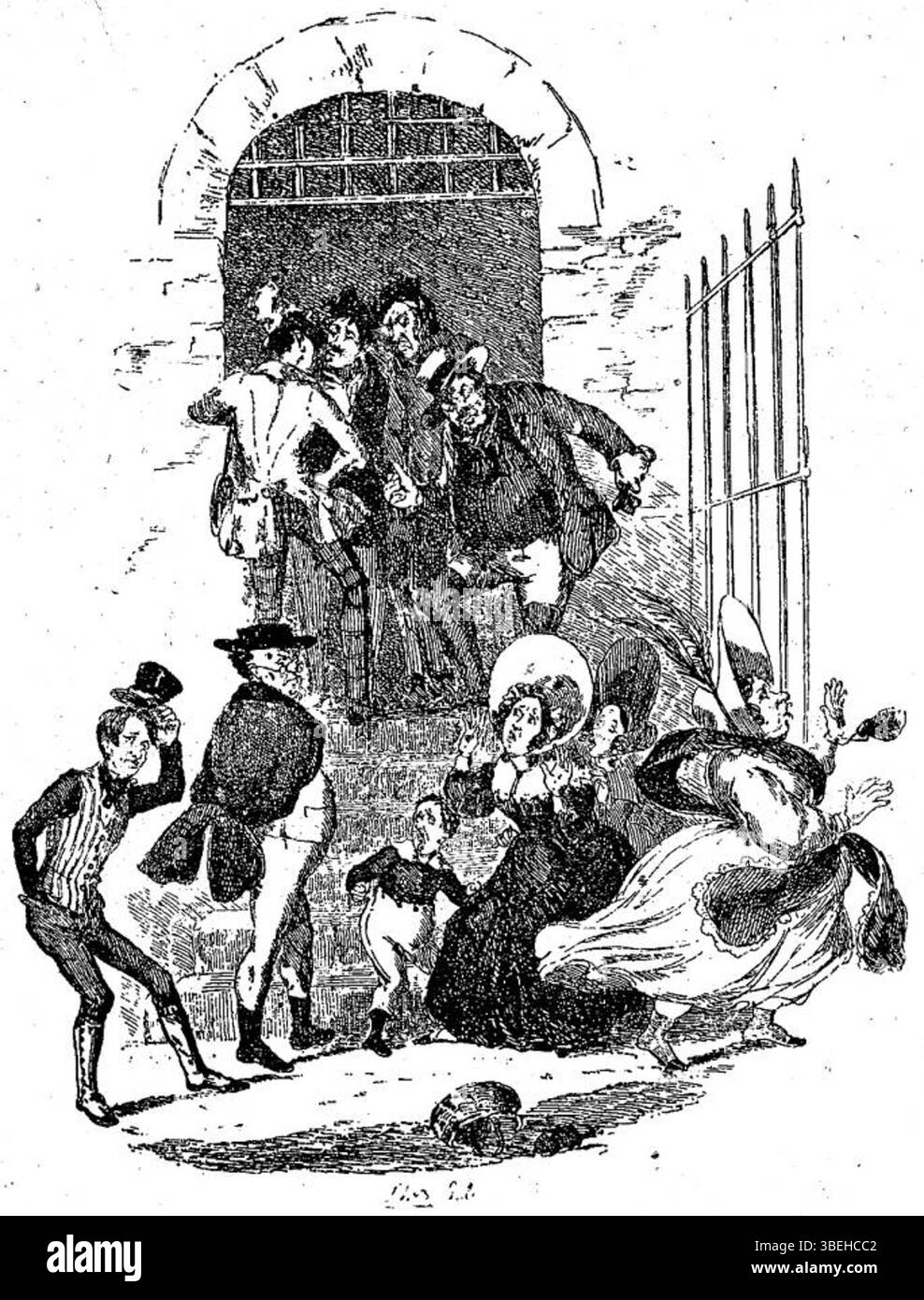 The illustration depicts a scene from Charles Dickens' *The Pickwick ...