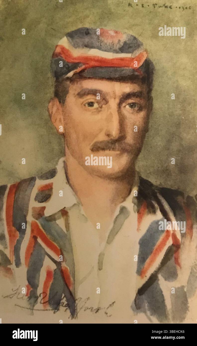 This watercolor painting by Henry Scott Tuke portrays Fred Spofforth ...