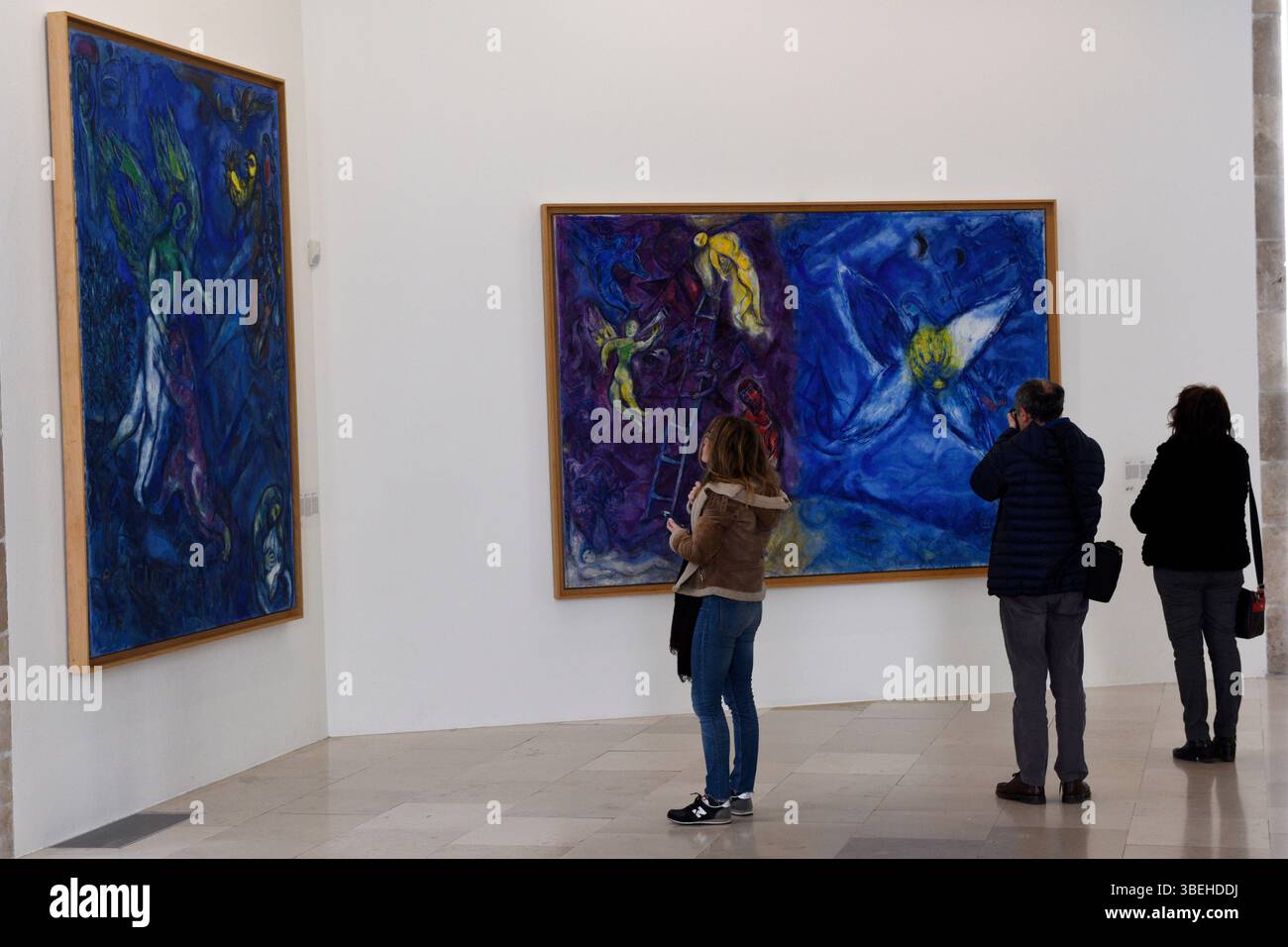 Visitors watching the paintings Jacob and the Angel and Jacob's Dream ...