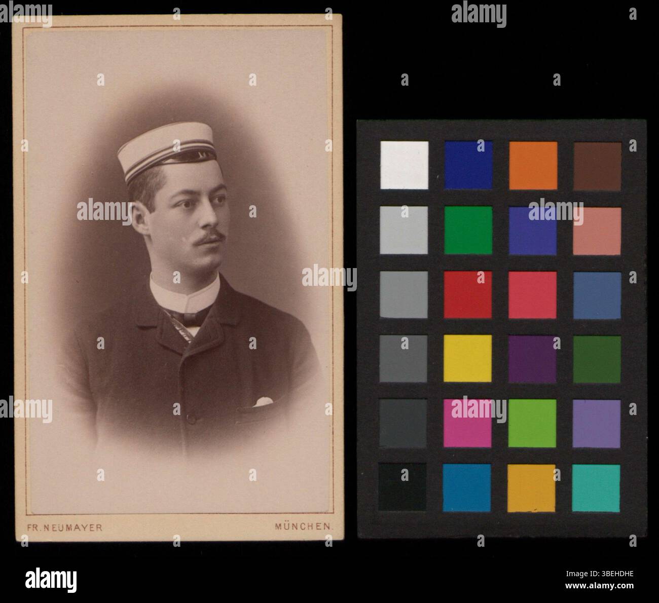 This black-and-white photograph, taken around 1887, shows a portrait of ...