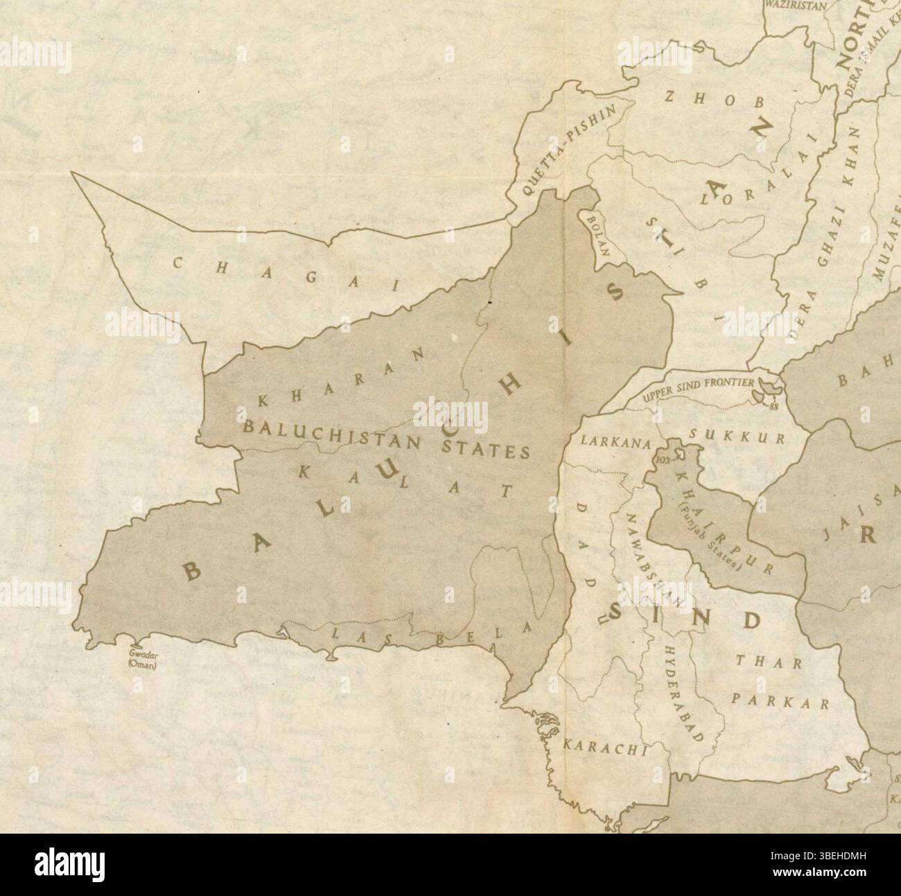 This 1946 National Geographic map of Baluchistan, part of British India ...