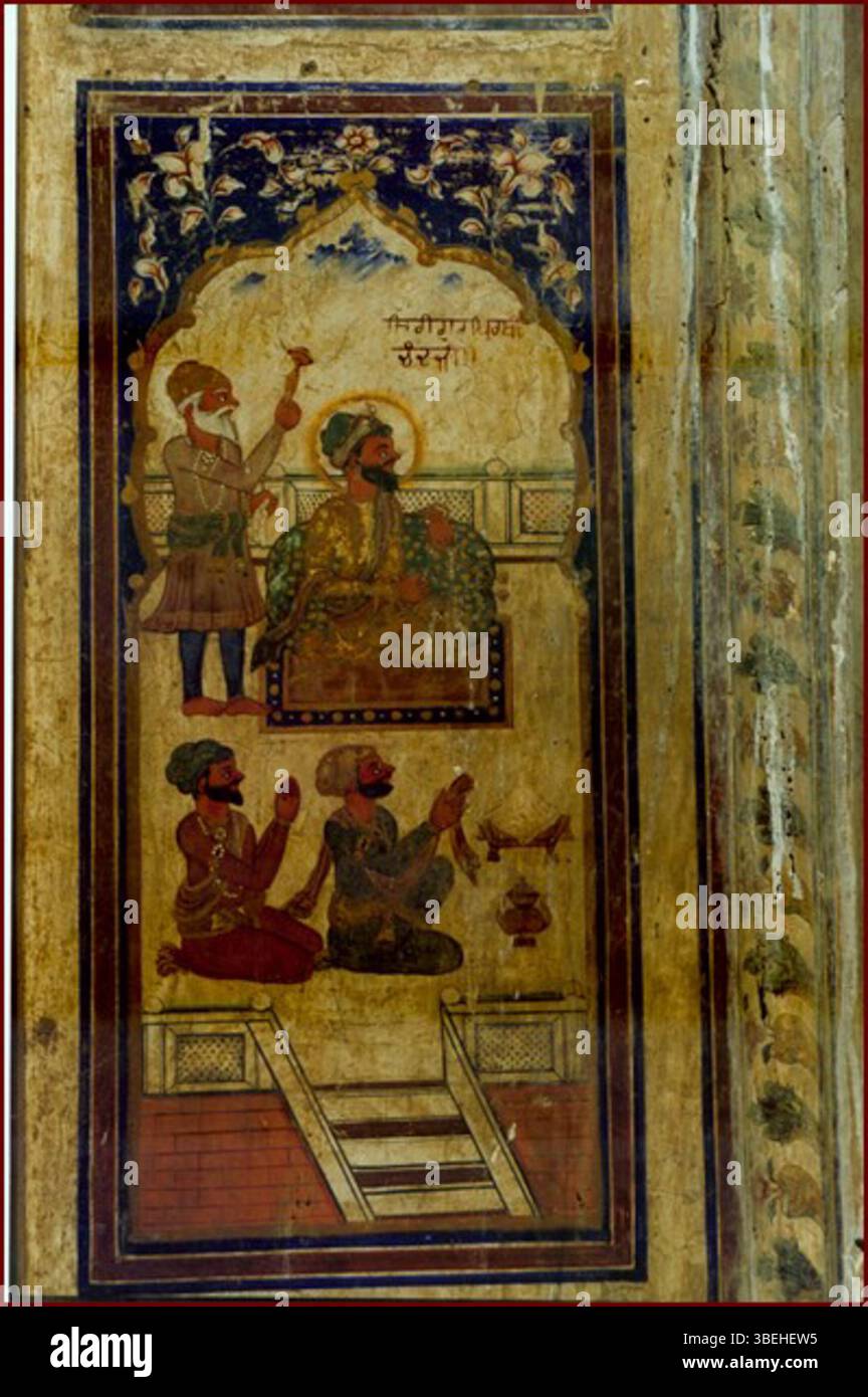 This fresco artwork from Pothi-Mala, Gur Harsahai, dating from the 18th ...