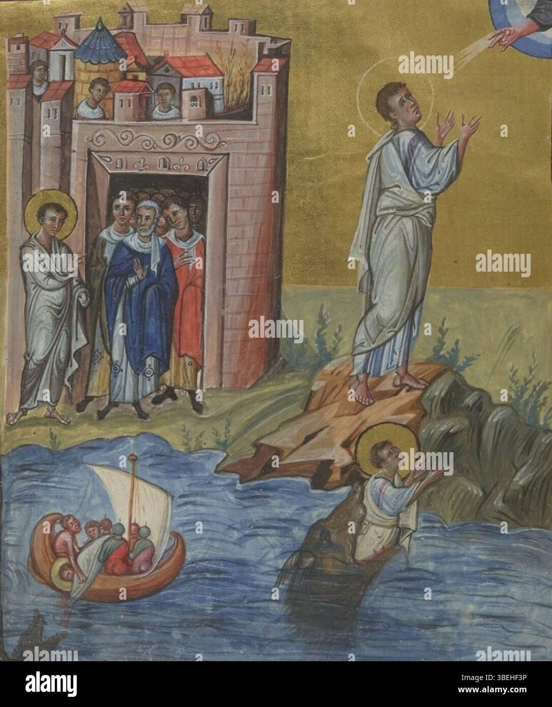 Miniature 12 from the 950 manuscript Grec 139 depicts the story of ...