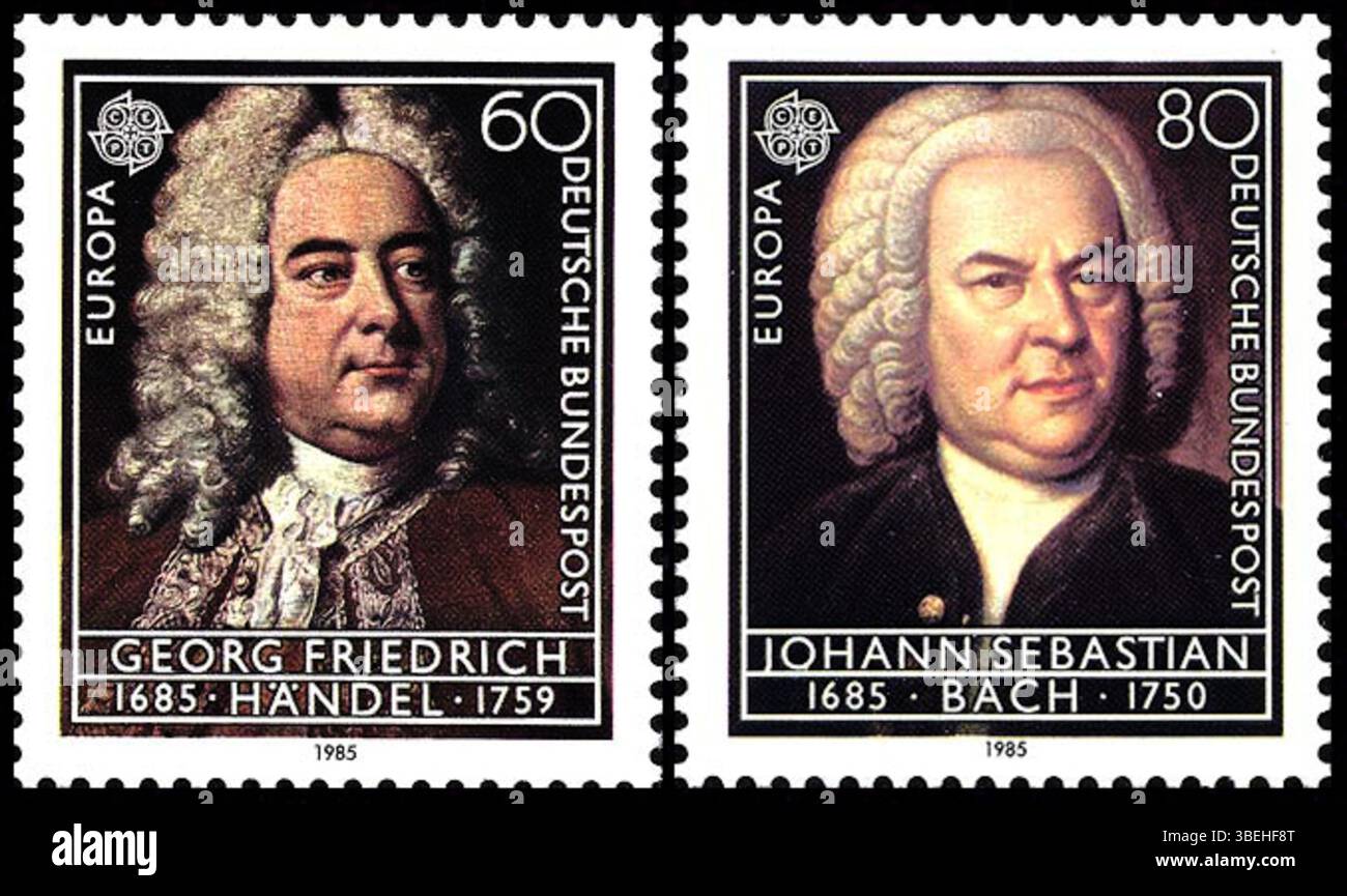 The 1985 EUROPA CEPT postage stamps from West Germany feature portraits ...