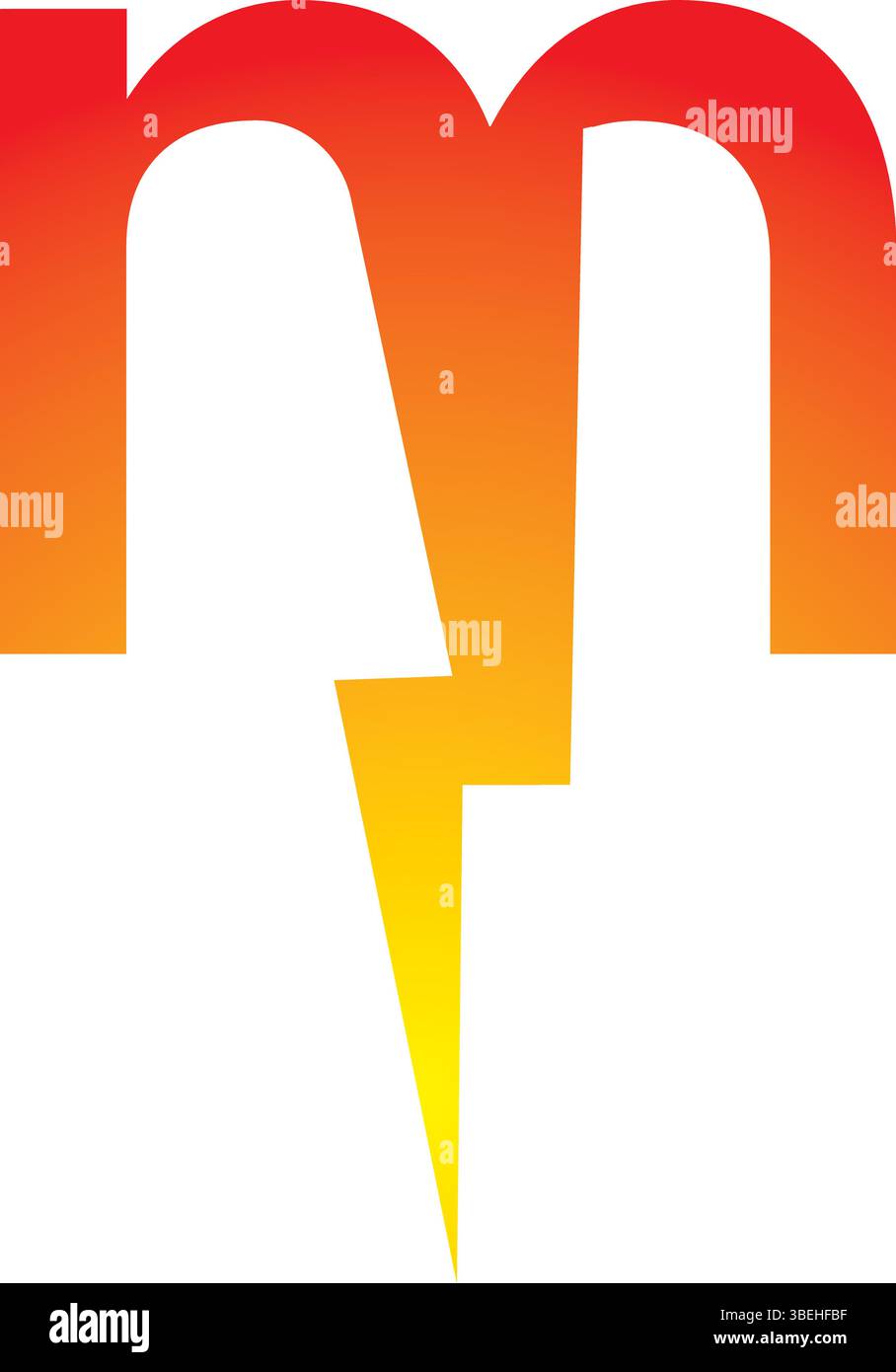 Power Energy Lightning M Logo Stock Vector Image & Art - Alamy