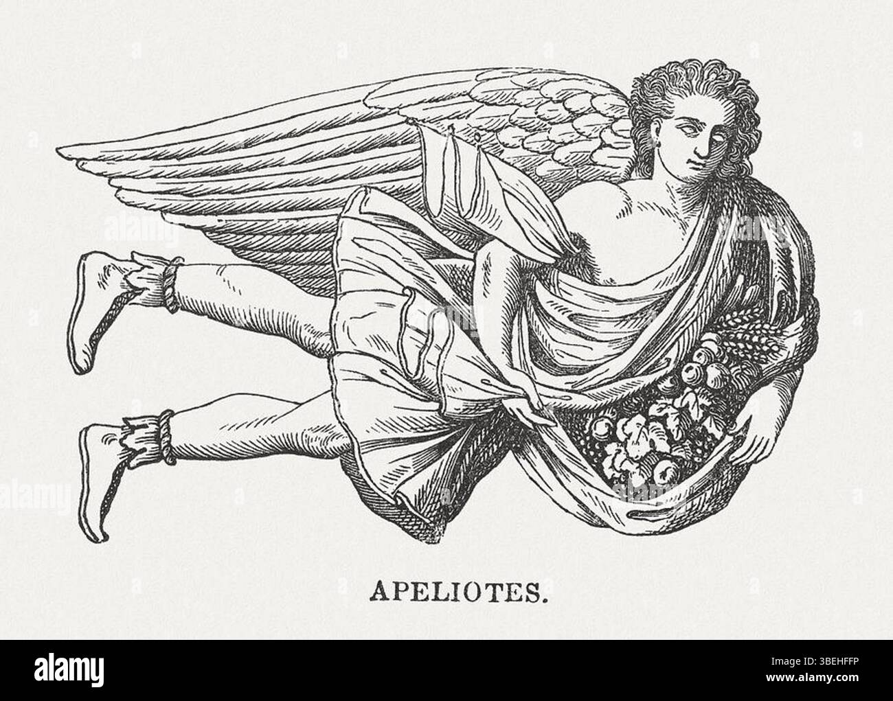 Apeliotes, the Greek god of the southeast wind, is depicted in this ...