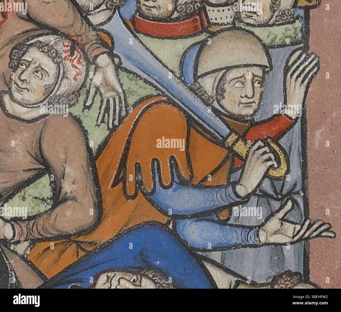 Illustrated detail of a typical falchion from the Maciejowski Bible ...