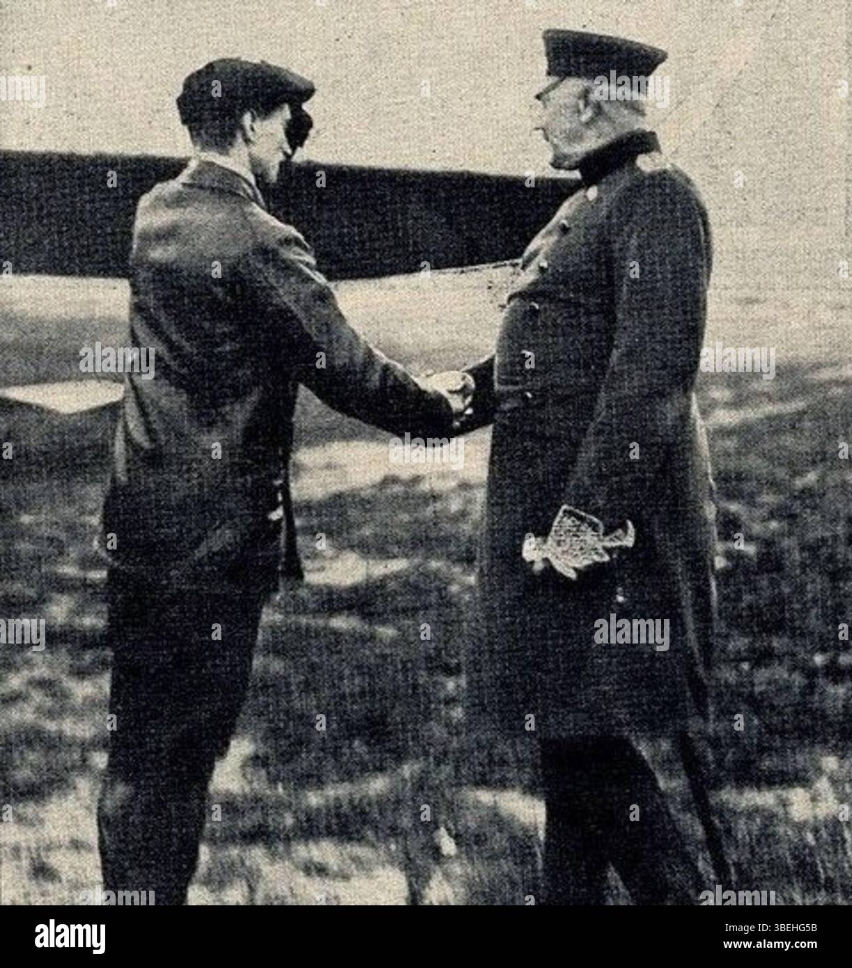 In this August 1910 photo, aviation pioneer Hermann Dorner converses ...