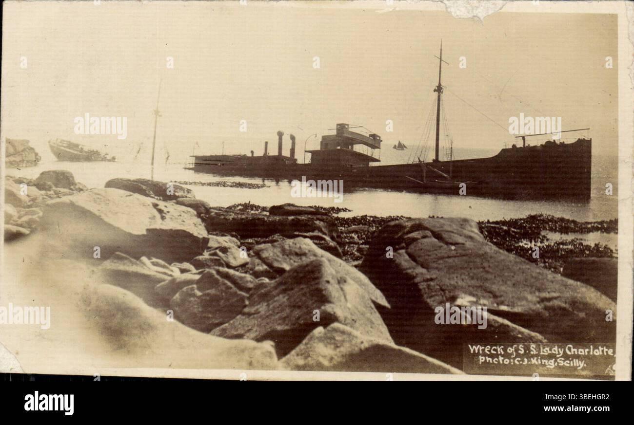 This postcard, created by C. J. King circa 1917, depicts the wreck of ...