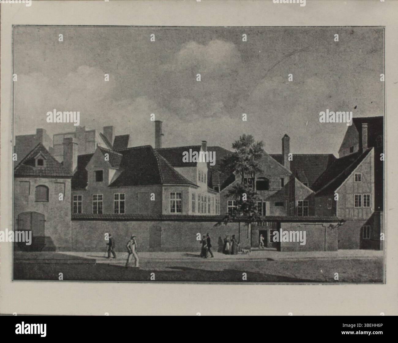 This painting by Nordahl Frits, created between 1840 and 1885, depicts a wall and gate from ...