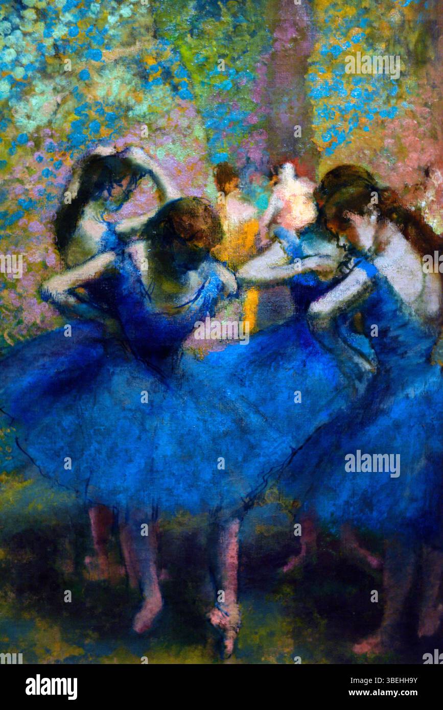 Dancers in Blue, 1890, Edgar Degas, Orsay museum,Paris,France Stock Photo - Alamy