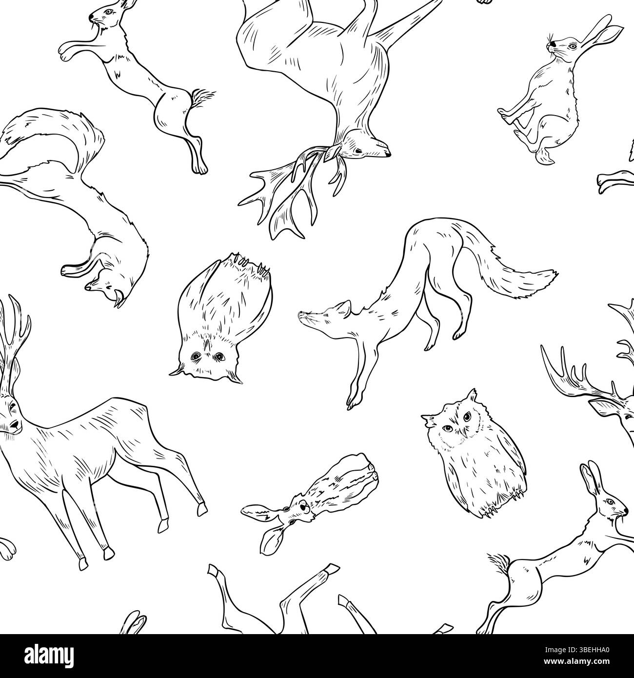 Hare pattern Black and White Stock Photos & Images - Alamy