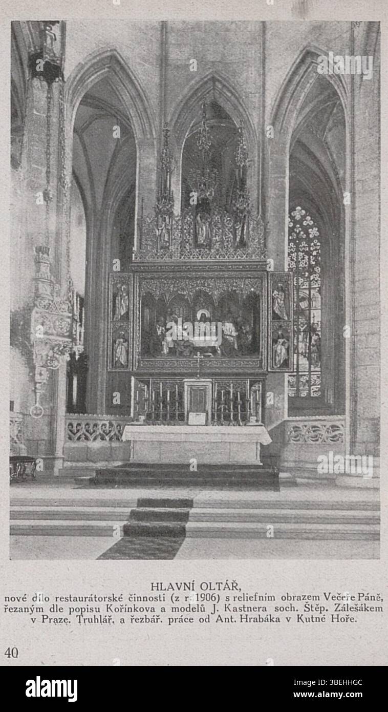 The main altar of the Church of St. Barbara is a prominent feature ...