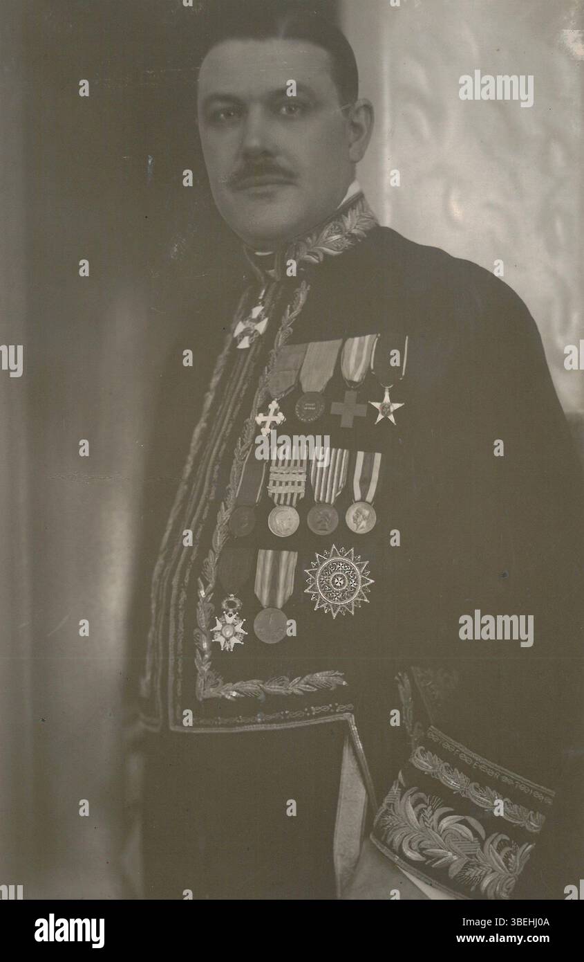 This 1926 photograph depicts Renato Piacentini, an Italian ambassador ...