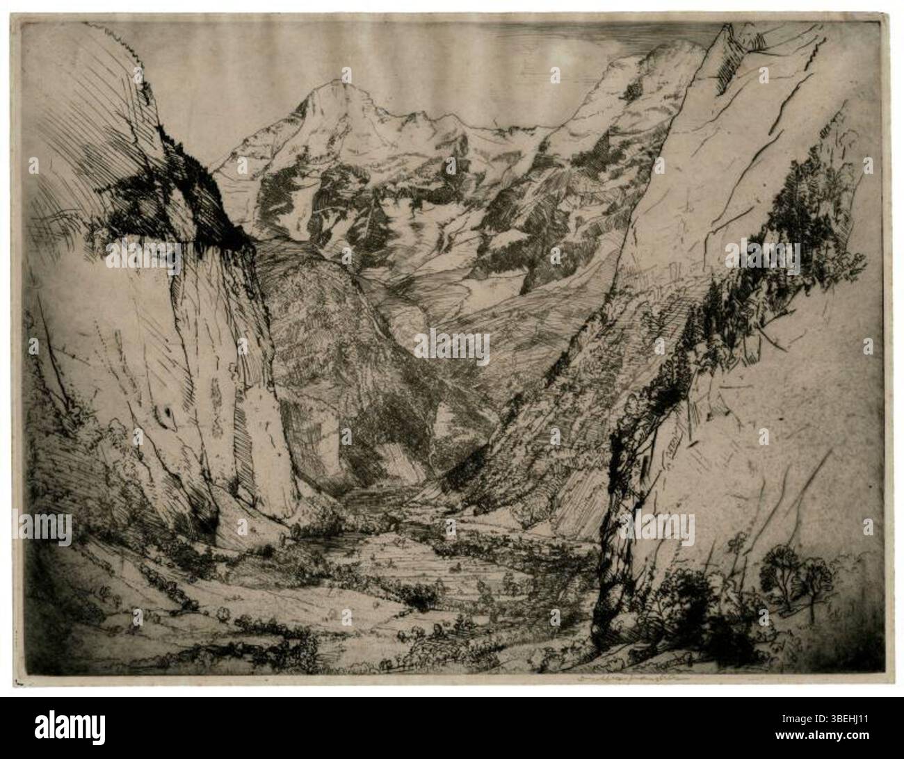 *The Lauterbrunnen*, a 1908 etching and drypoint by Donald Shaw ...