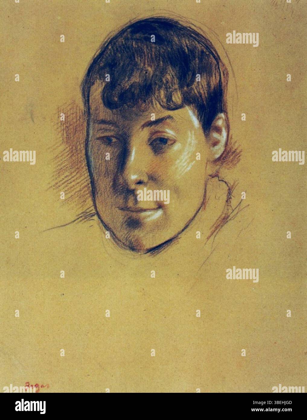 A painting by Edgar Degas, titled 'Mrs Ernest May', showcasing his ...