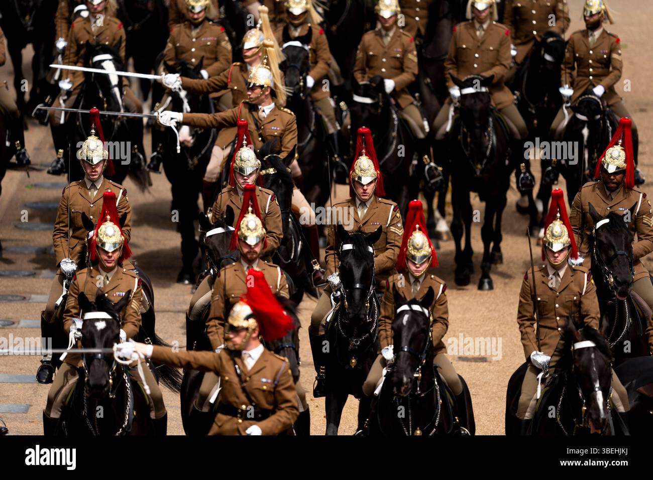 Members of the Household Cavalry taking part in the Brigade Major's ...