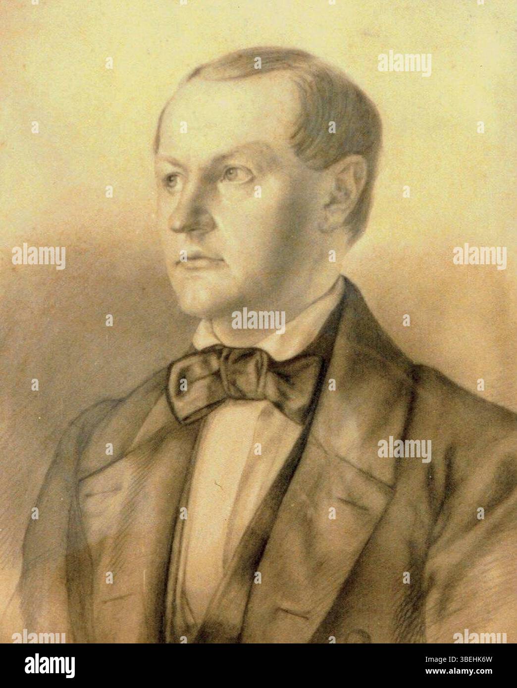 Oil portrait painted before 1866 depicting Pastor Rudolf Schulz, shown ...