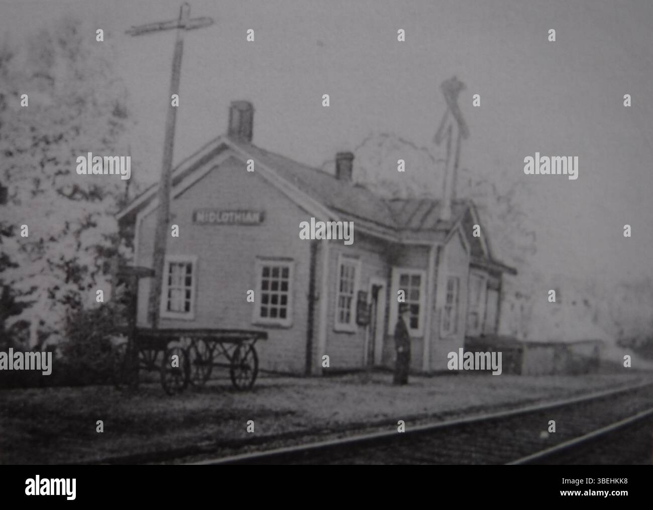 This photograph taken in the late 1940s shows Midlothian Station ...
