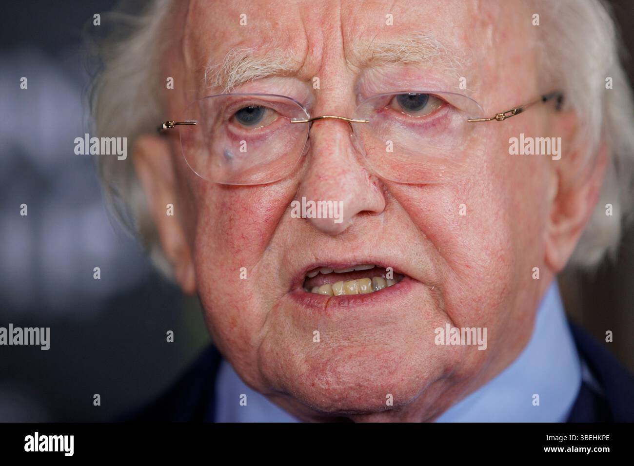 President Michael D Higgins speaks to the media on the opening day of ...