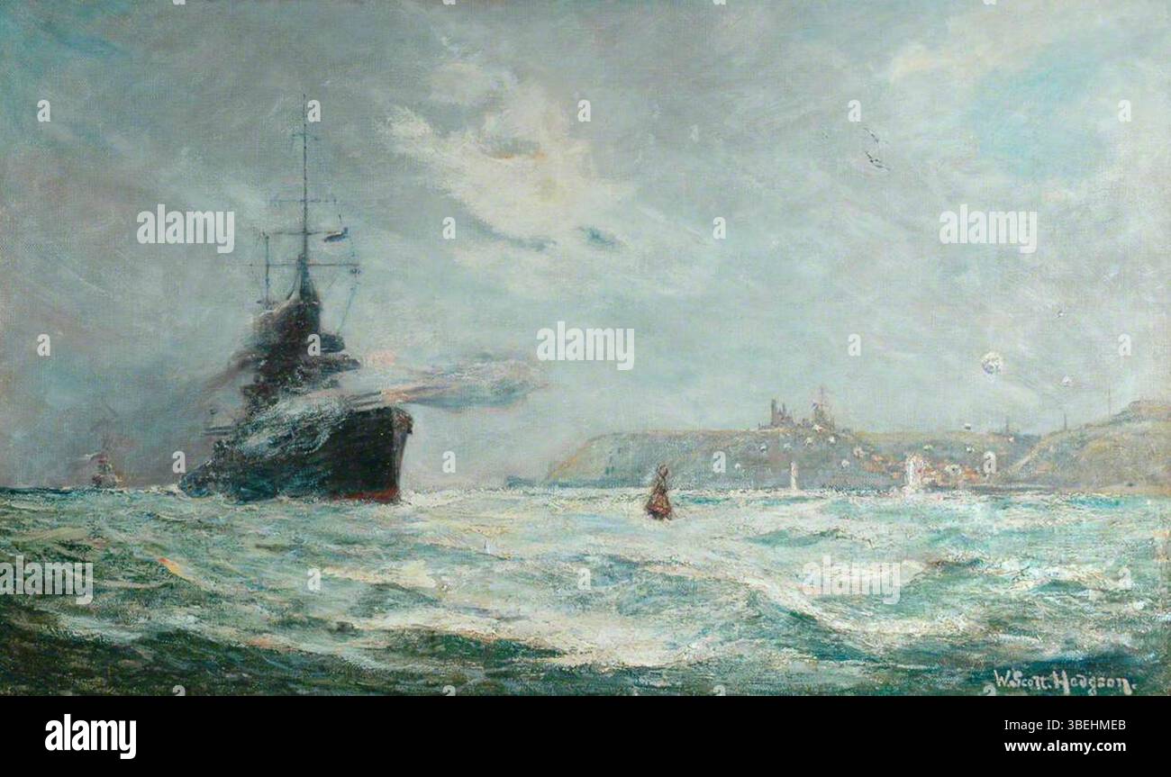 Hodgson, William Scott; The Bombardment of Whitby, 16 December 1914 ...