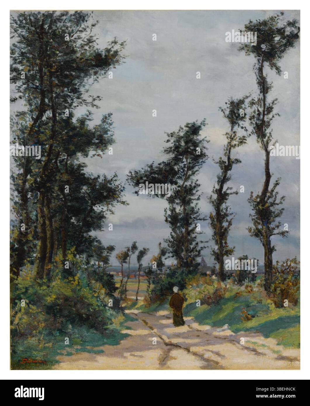 This painting by Armand Guillaumin, 'Paysage d'Île de France', depicts ...