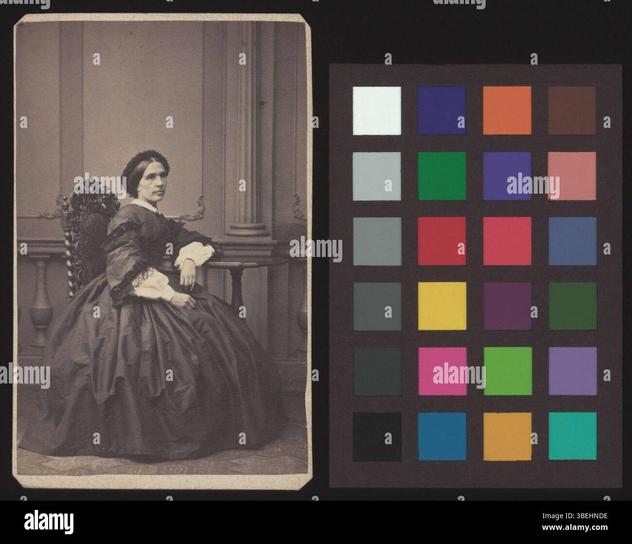This black-and-white photograph, taken circa 1863, features Esther ...