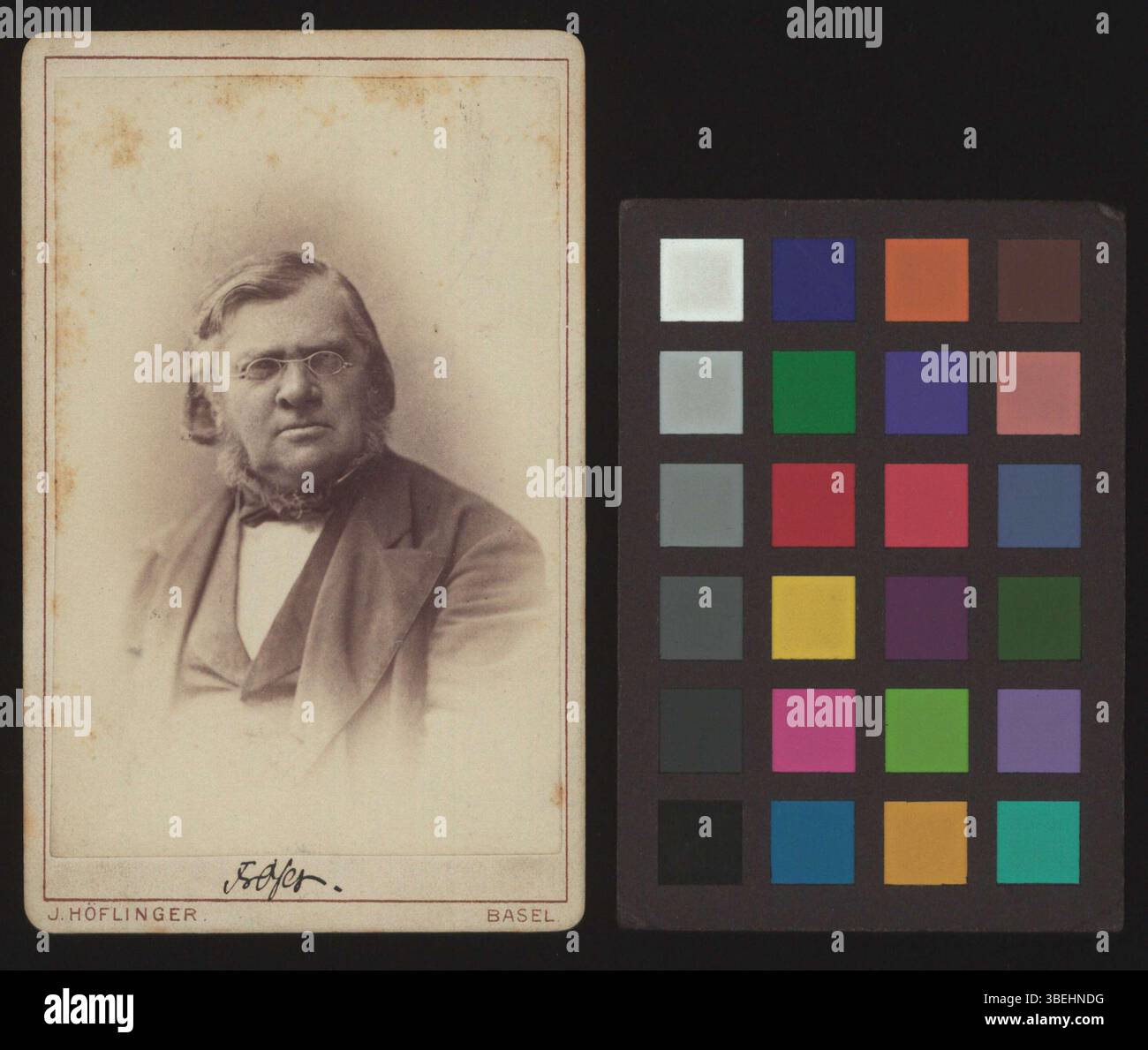 Cabinet card photograph in black and white of Friedrich Oser, taken ...