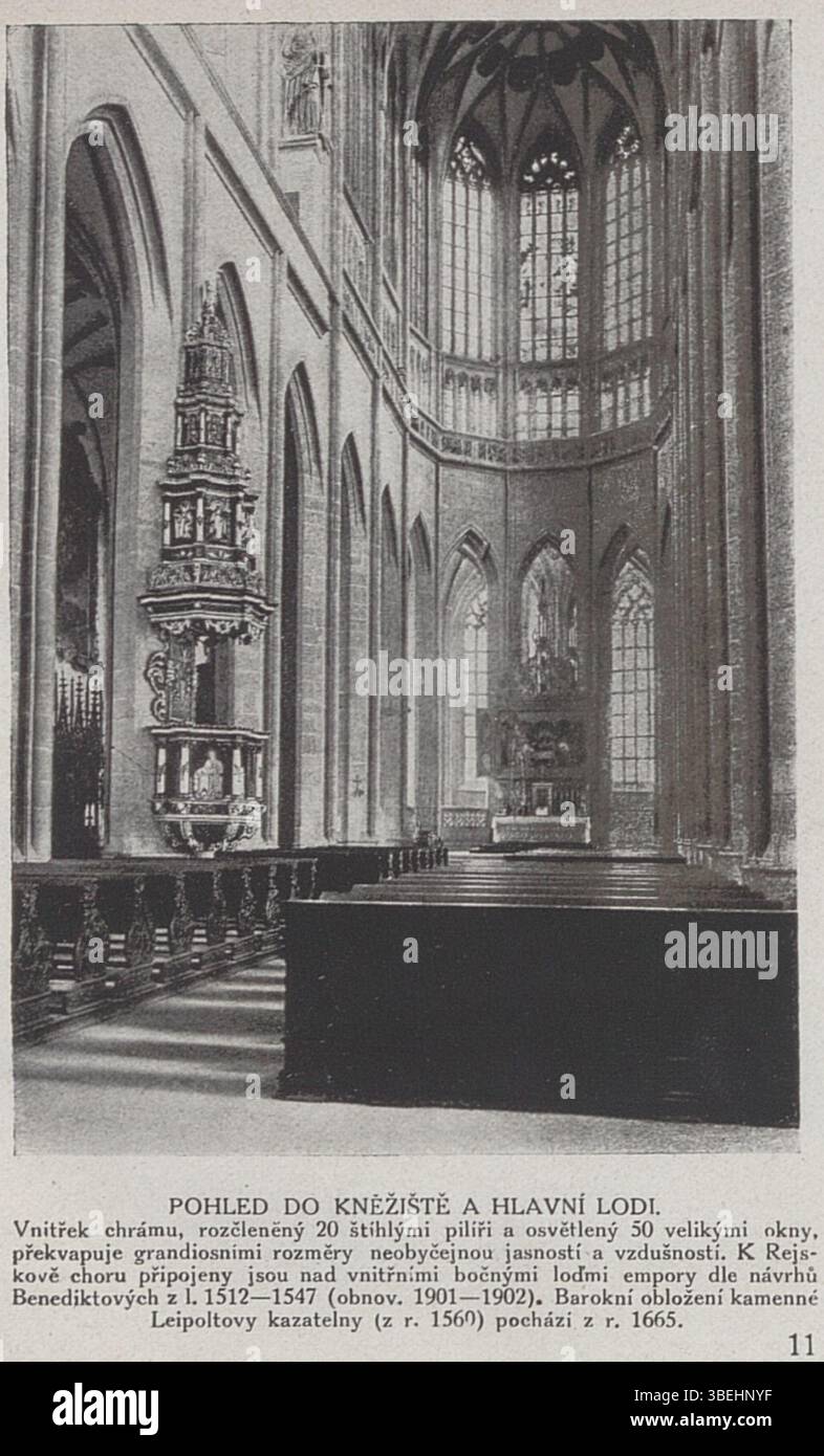 This 1918 perspective drawing shows the view into the nave and the main ...