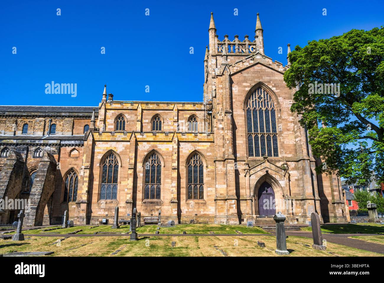 South elevation of Dunfermline Abbey in Dunfermline, Fife, Scotland, UK ...