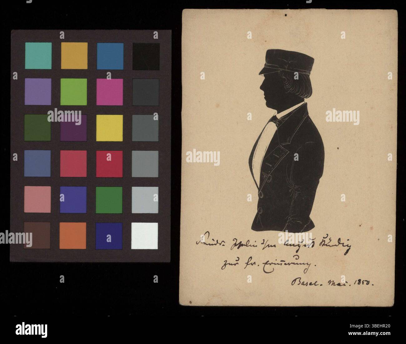 This silhouette portrait of Friedrich Iselin, created around 1850, is ...
