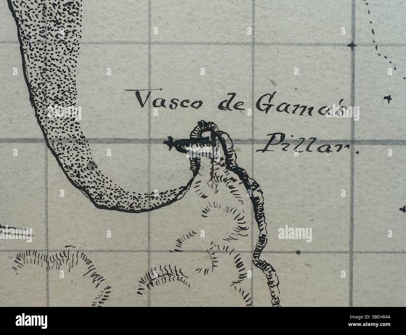 Chart detail showing the Vasco da Gama Pillar on the Malindi coast ...