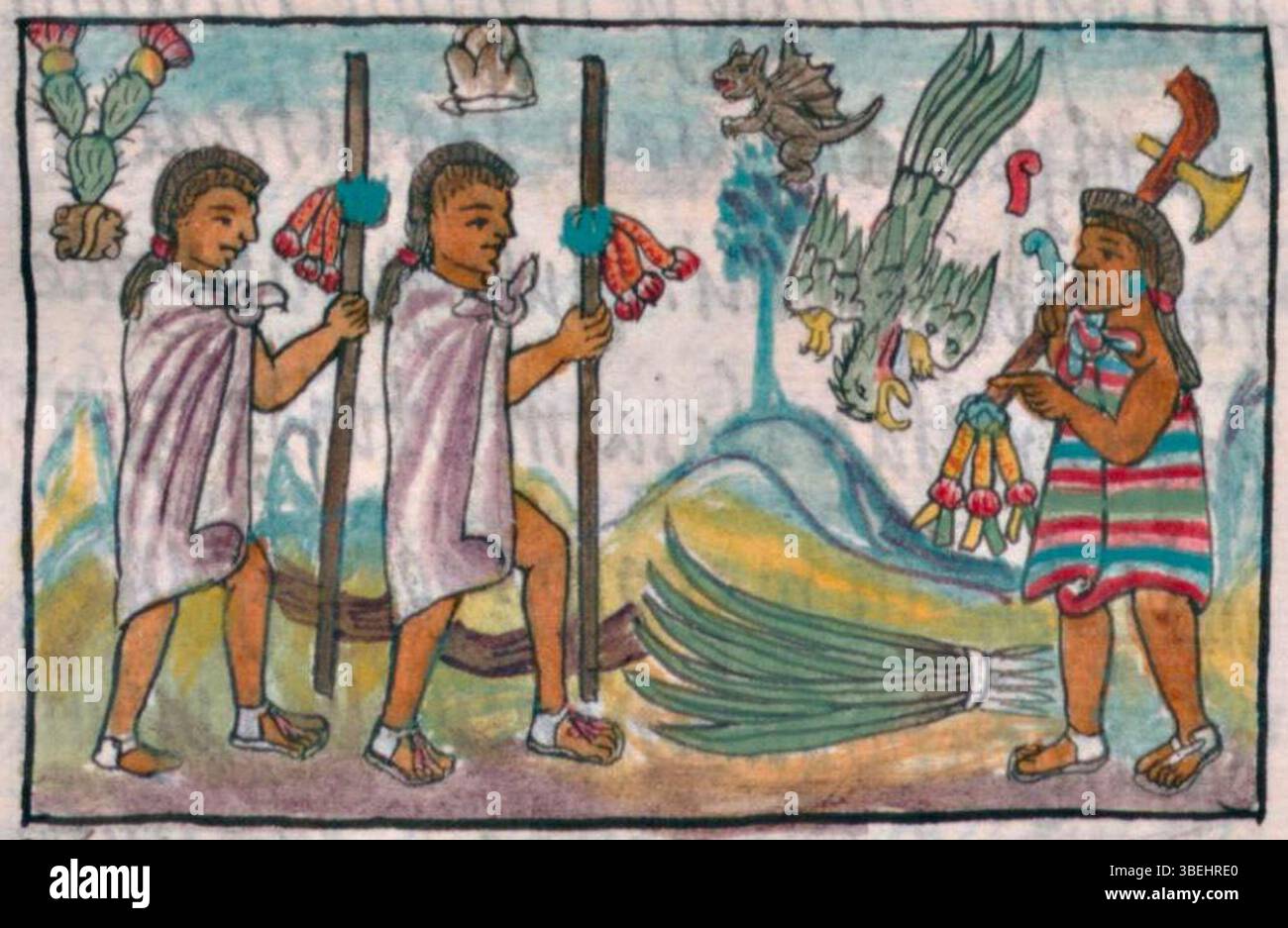 This illustration from the Florentine Codex, painted by an unknown ...