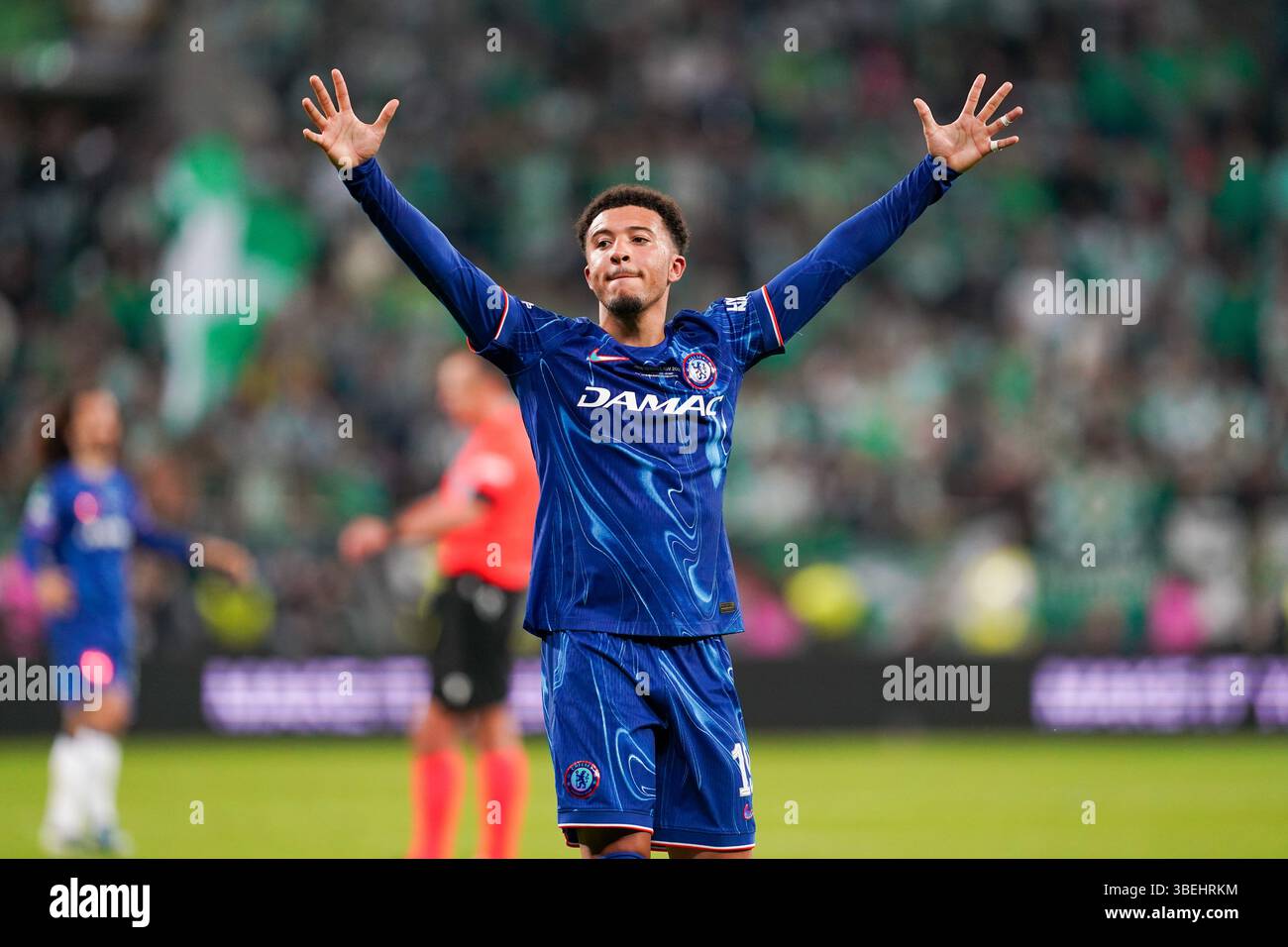 Wroclaw, Poland. 28th May, 2025. Chelsea FC forward Jadon Sancho (19 ...
