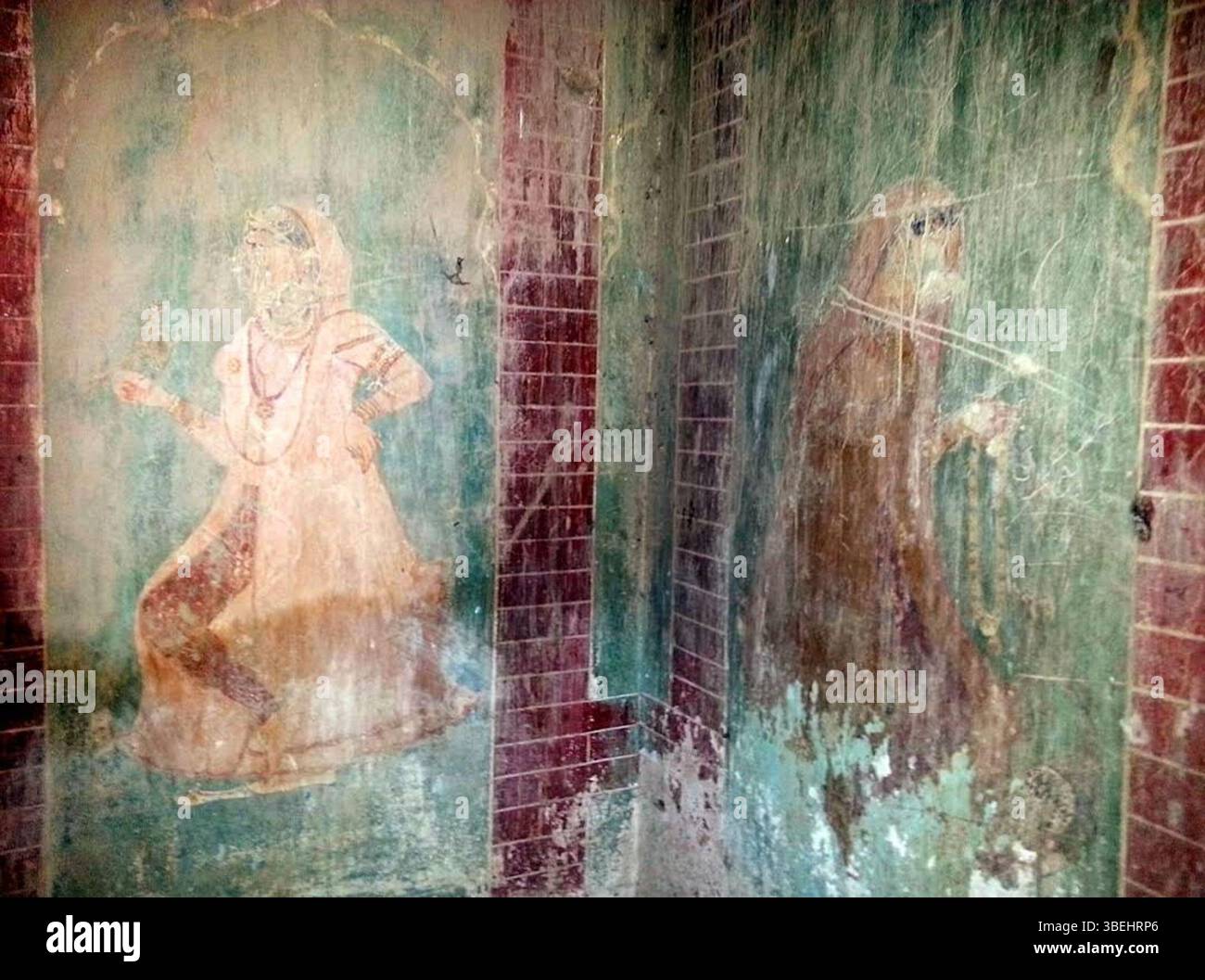 A fresco from the Haveli of Maharani Datar Kaur, depicting multiple ...