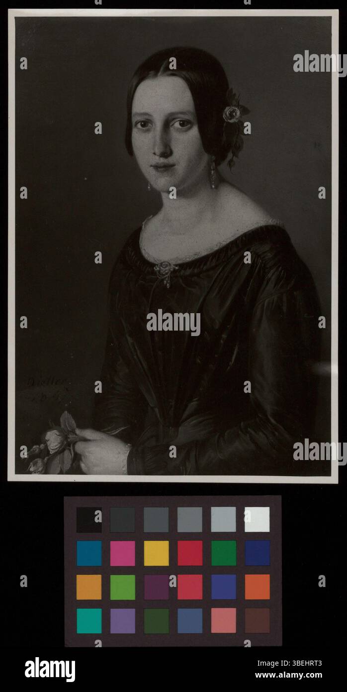 This black-and-white photograph, taken around 1847, shows a portrait of ...