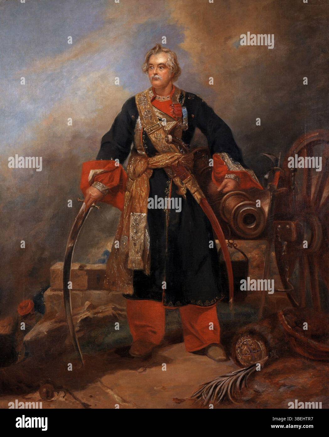 This oil painting from 1839 depicts Sir John Bennet Hearsey, an officer ...