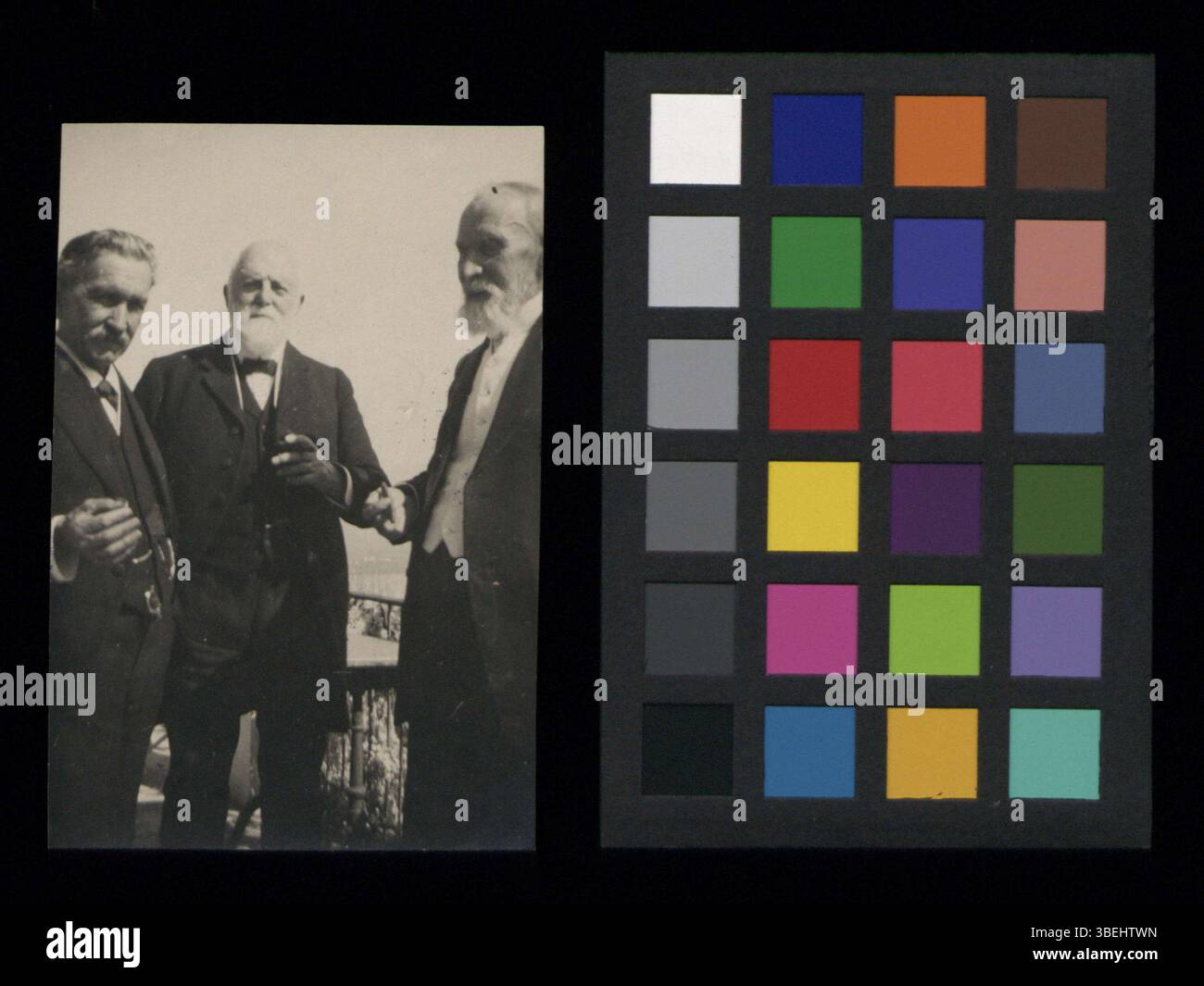 A black-and-white group portrait with Hans Huber, taken around 1921 ...