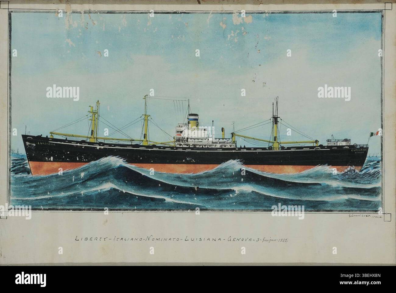 A 1941 portrait of the steamship Luisiana by Giovanni Luzzo, created in ...