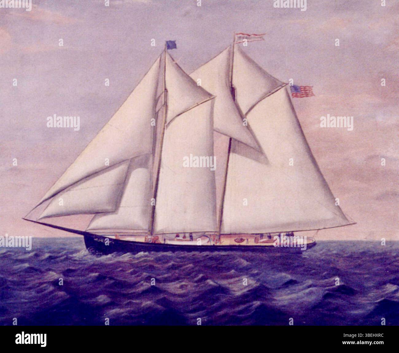 A 1880 painting of the pilot schooner Thomas F. Bayard captures the ...