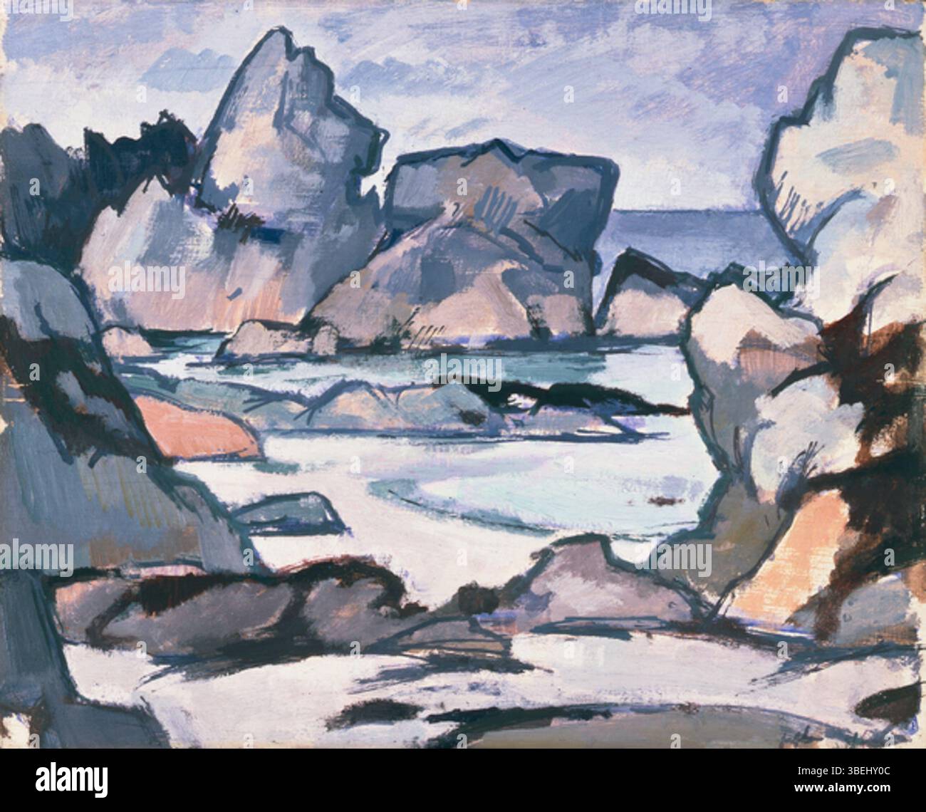This painting by Samuel Peploe, titled 'Rocks at Iona', was created in ...