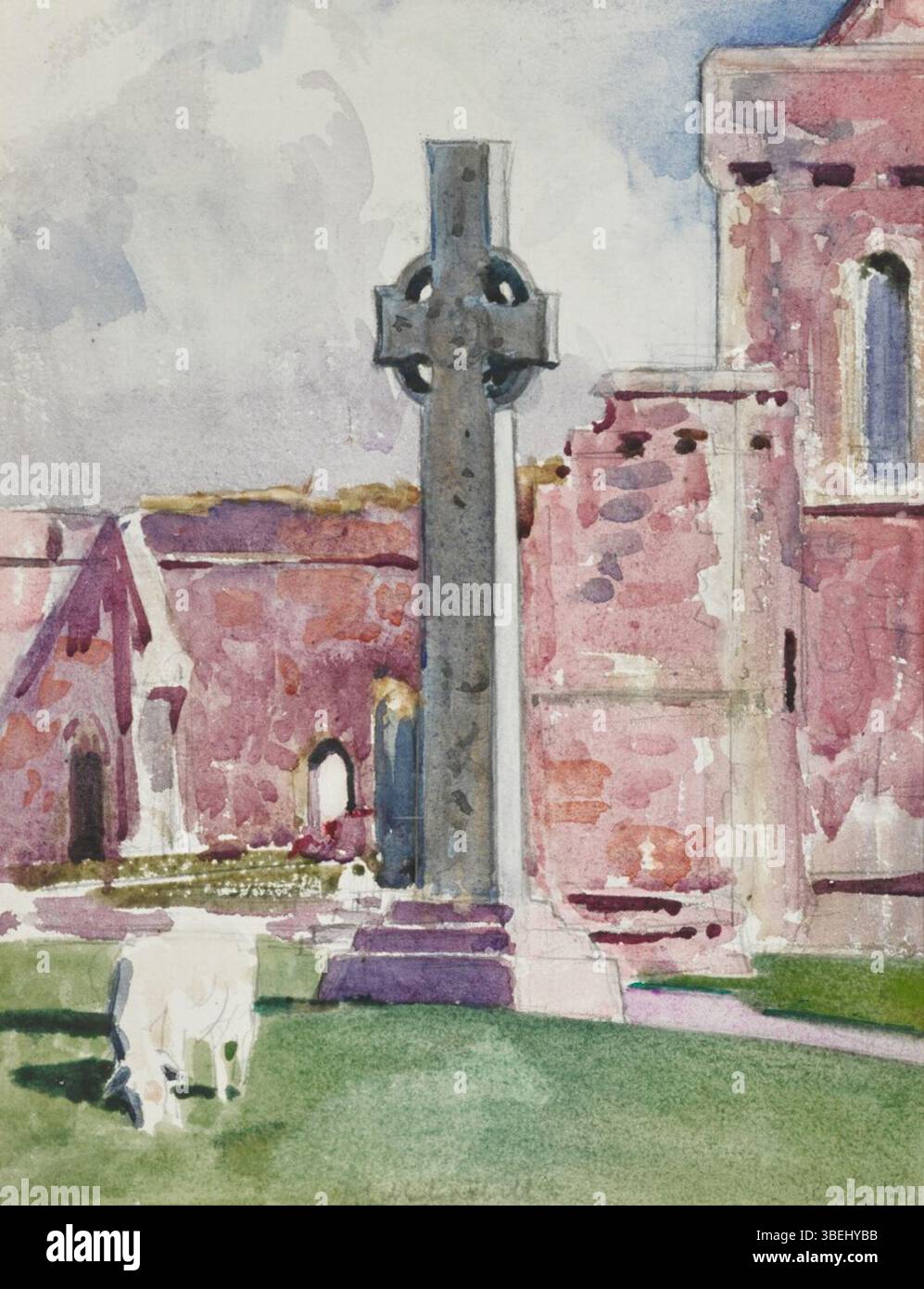 Francis Cadell's 'St Martin's Cross and Iona Abbey' depicts the iconic ...