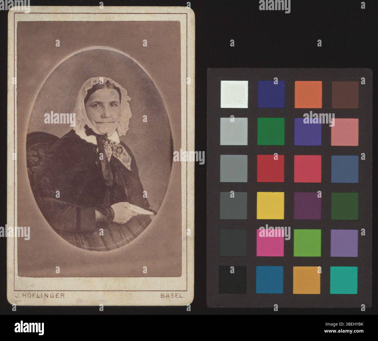 Black-and-white photograph of Pauline Ecklin-Waser mounted on cardboard ...