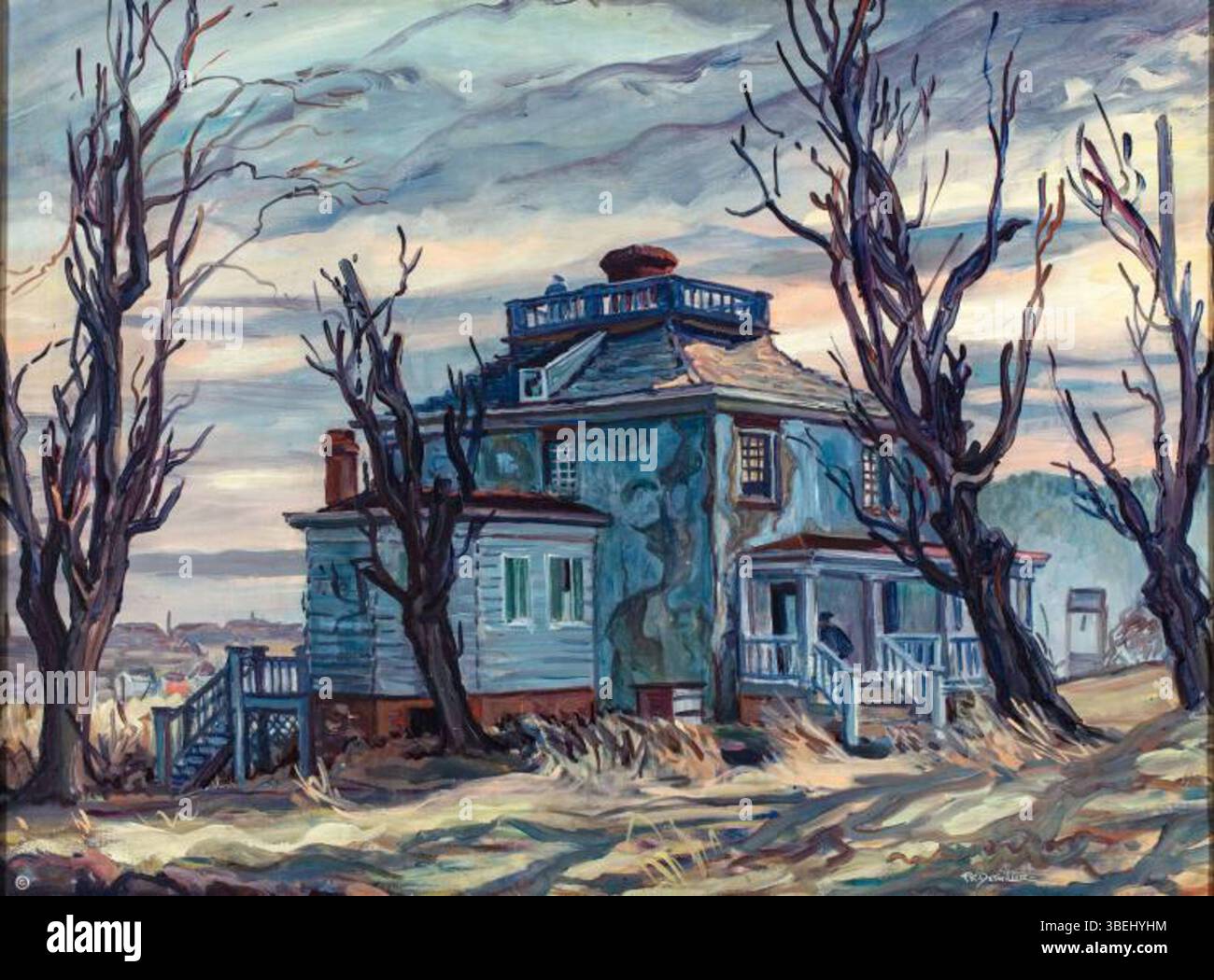 1924 oil on canvas by Frederick K. Detwiller depicting the exterior of ...