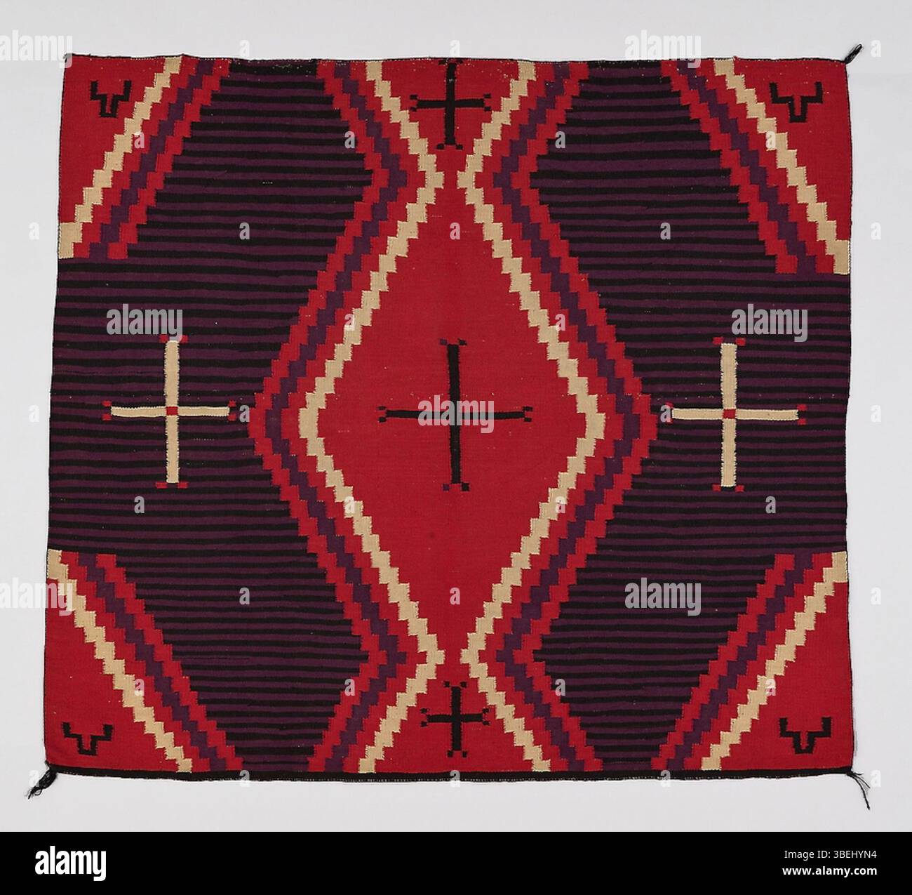 This Navajo Chief Blanket, woven around 1880, is a traditional woolen ...