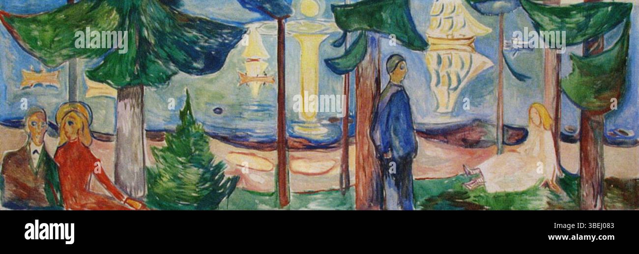 'Men and Women on the Beach' (The Freia Frieze II) is a painting by ...