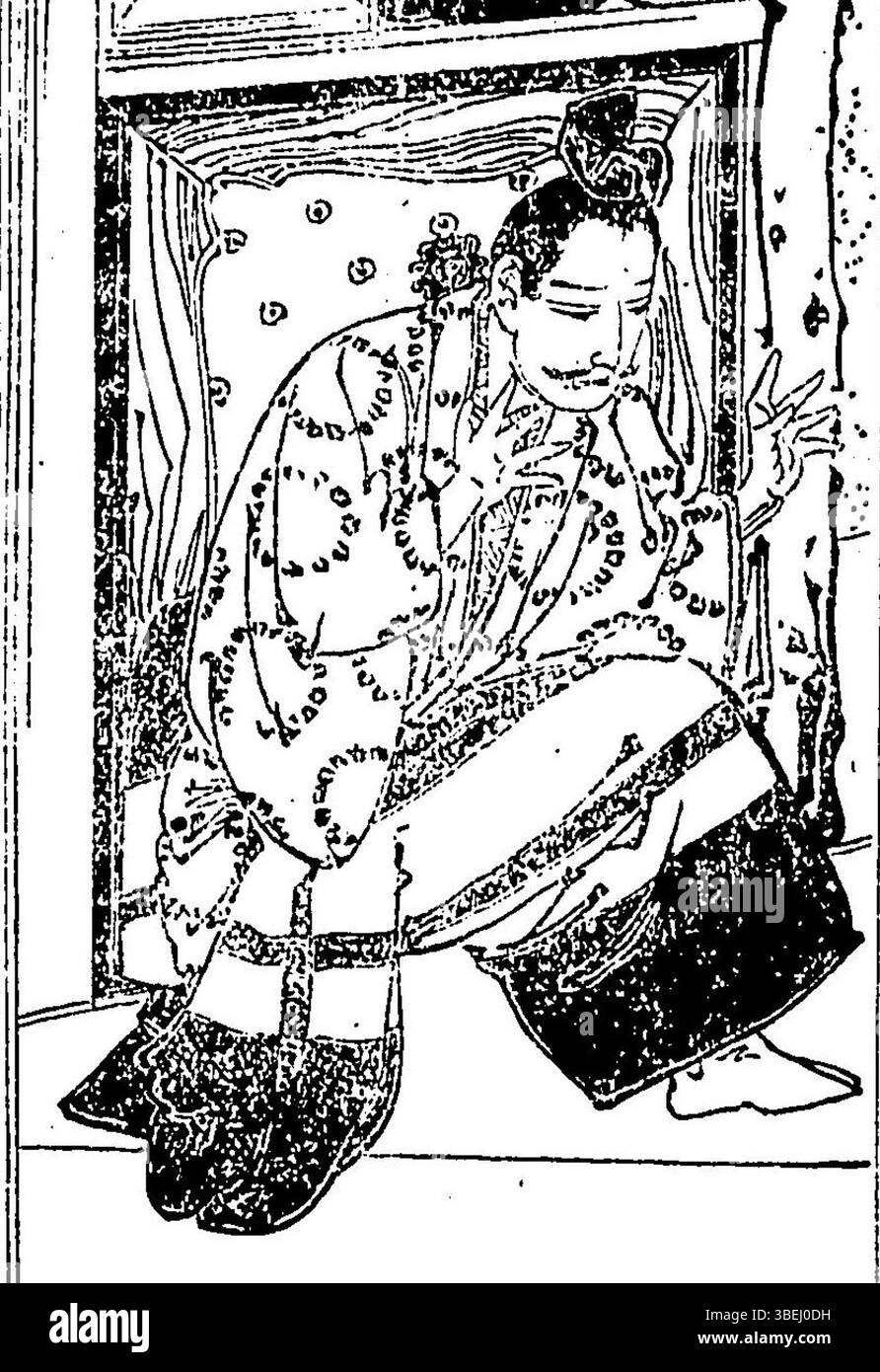 Traditional woodblock print technique Black and White Stock Photos ...