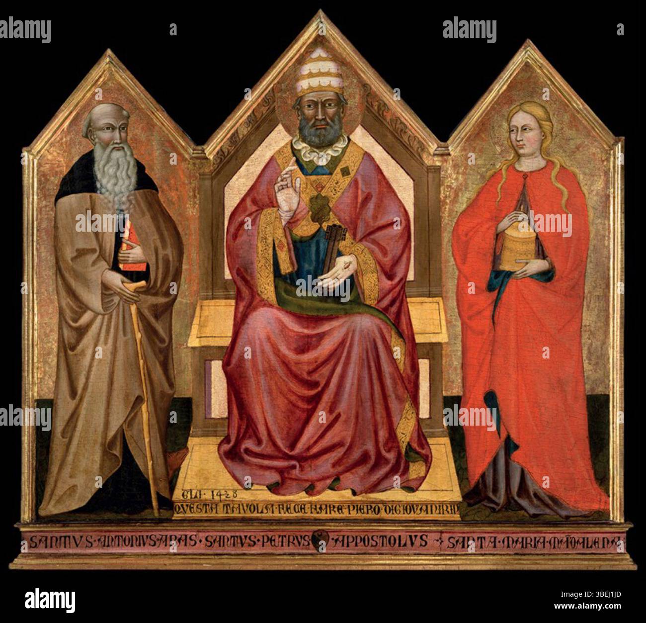 This painting by the Master of Sant'Ivo depicts Saint Peter seated on a ...