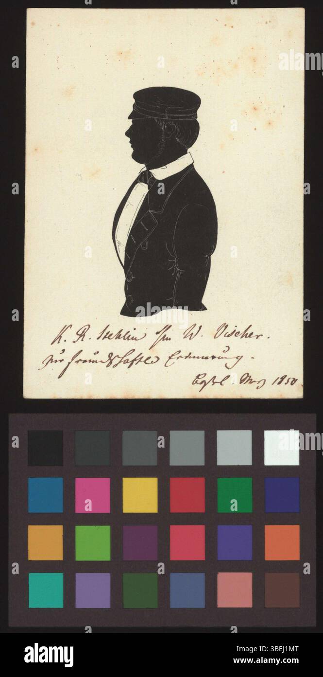 This circa 1850 shadow portrait of Karl Rudolf Stehlin-Merian is a ...