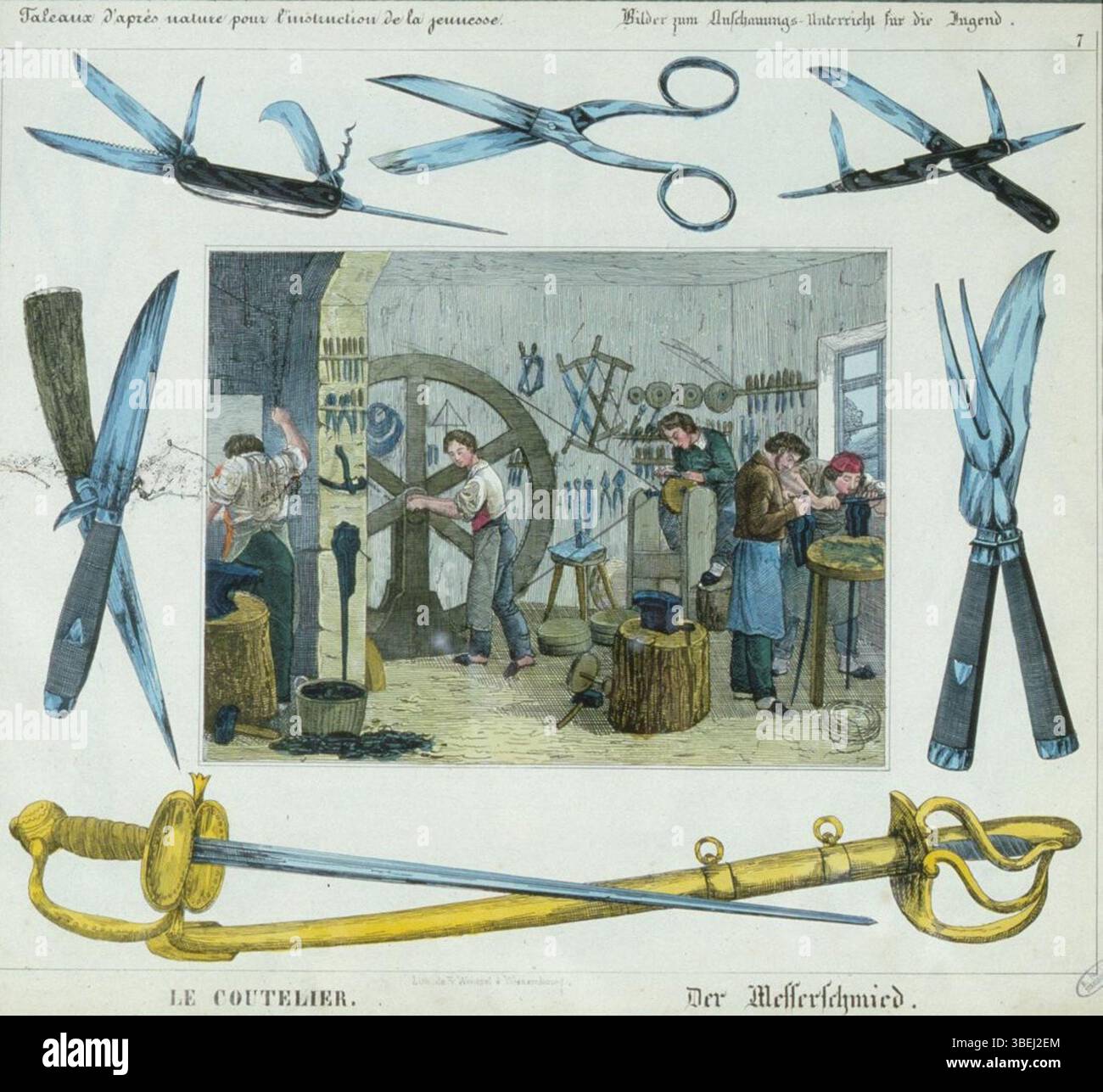 Jean Frédéric Wentzel's 1847 illustration 'Le coutelier' (The Cutler ...